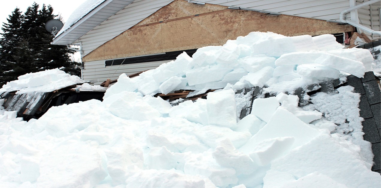 Warning signs of Heavy Accumulations of snow on roofs